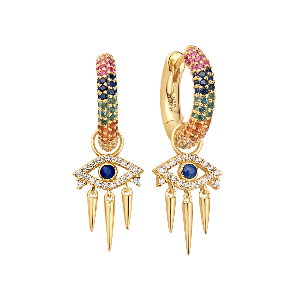 Gold Rainbow Huggie Hoop Earrings – Ania Haie EU