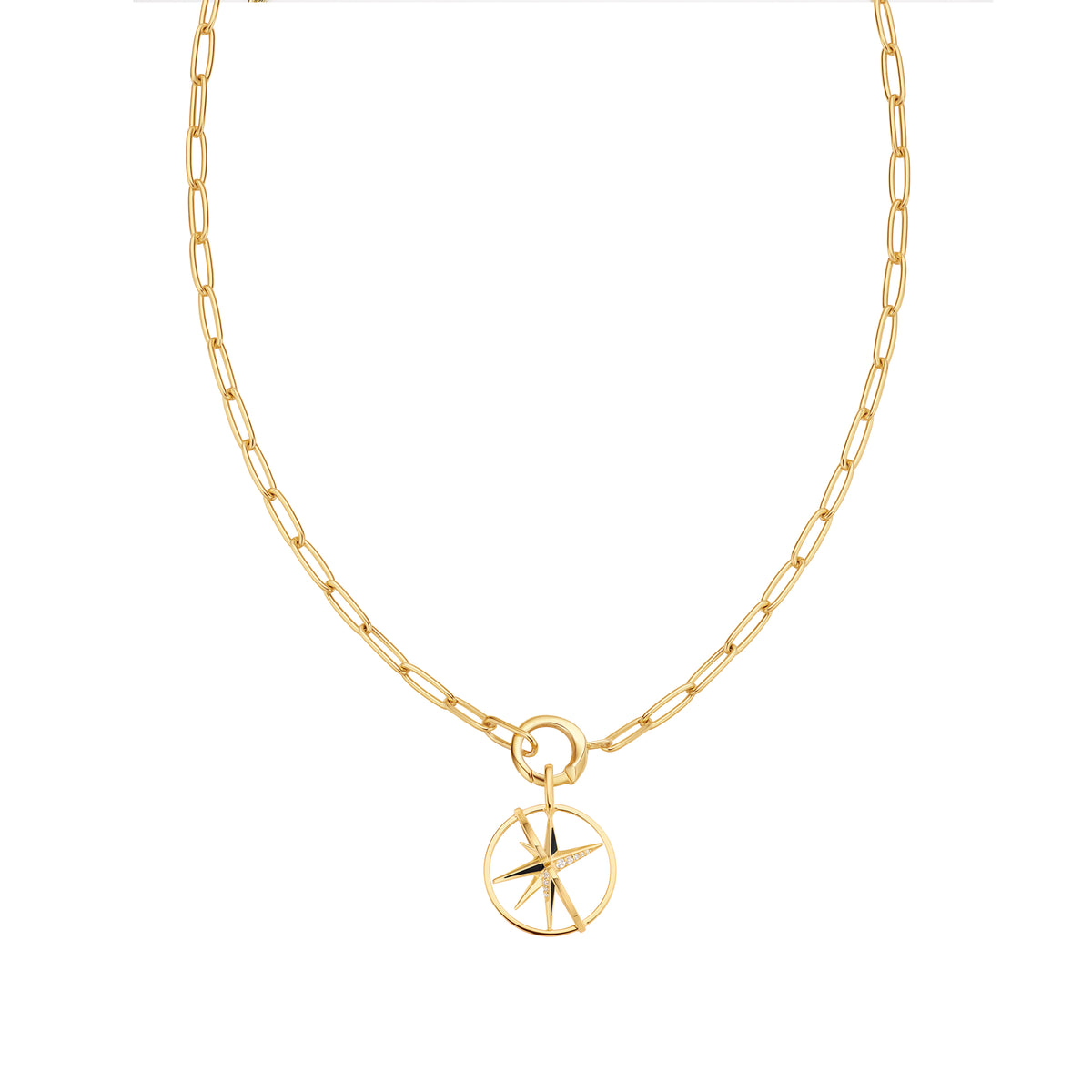 Gold Link Charm Chain Connector Necklace – Ania Haie EU