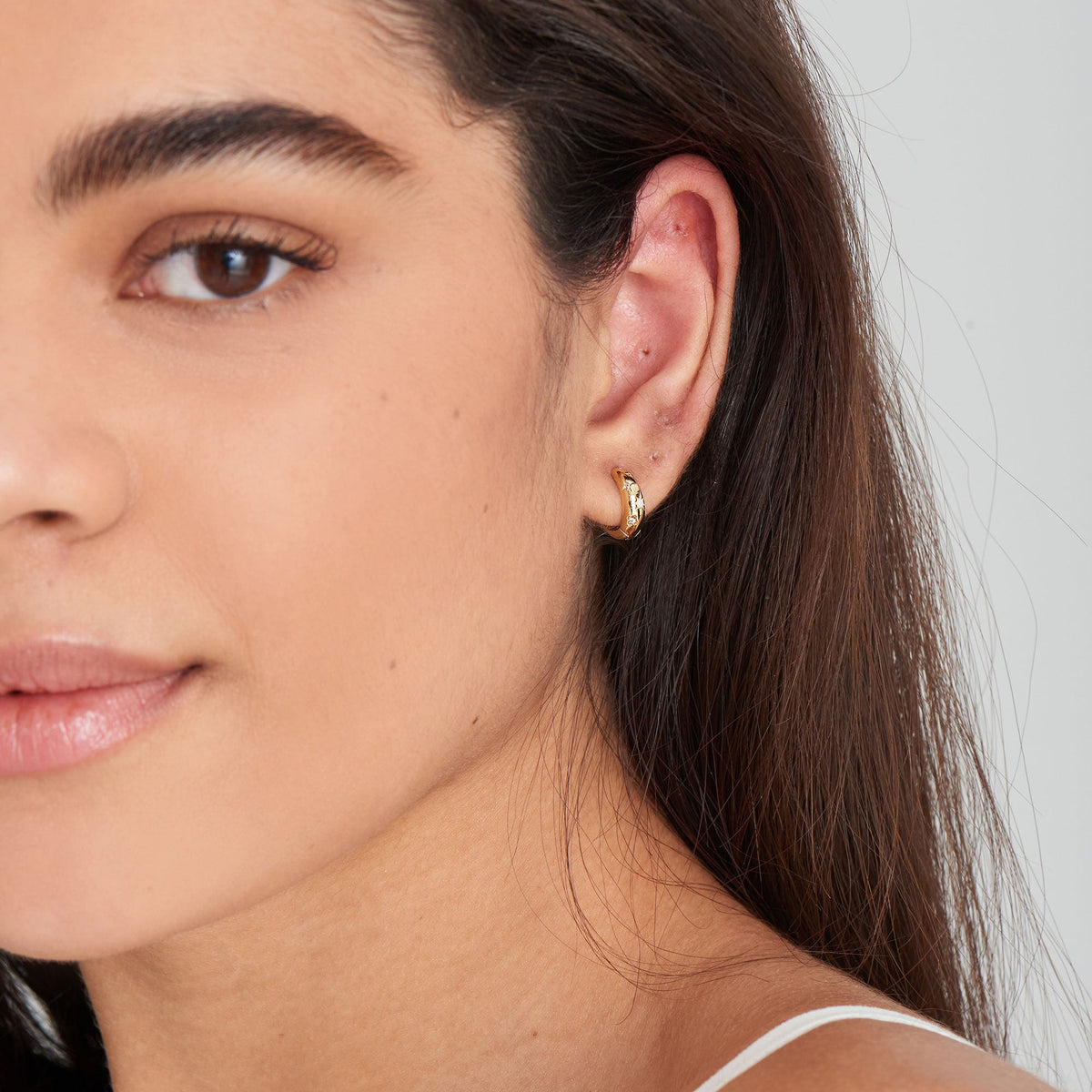 Gold Starry Kyoto Opal Huggie Hoop Earrings – Ania Haie EU