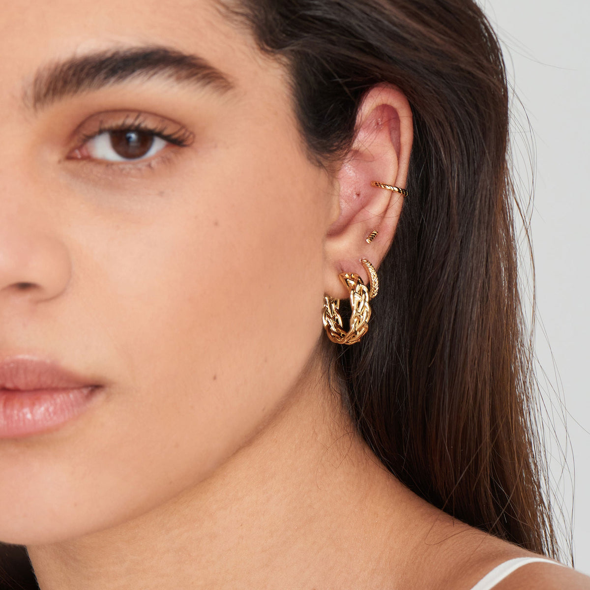 Gold Rope Huggie Hoop Earrings – Ania Haie EU